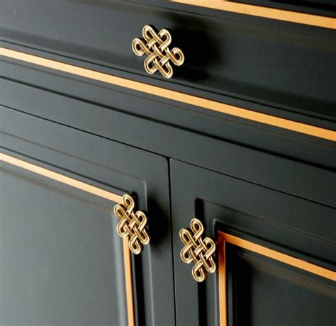 Solid Brass Lucky Knot Cabinet Knobs Gold Furniture Knobs Etsy Canada
