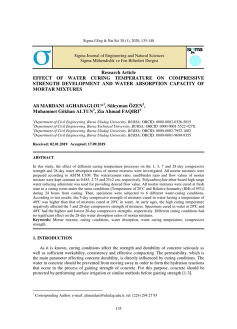 Pdf Effect Of Water Curing Temperature On Compressive Strength