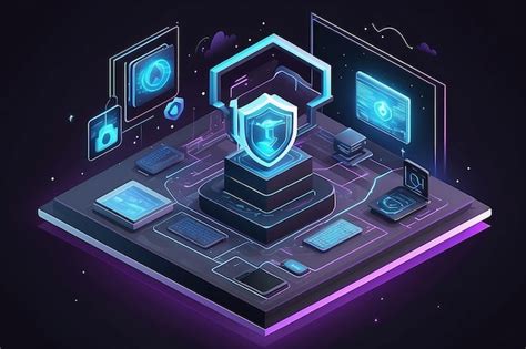 Cybersecurity Data Protection Isometric Icon Premium Ai Generated Image