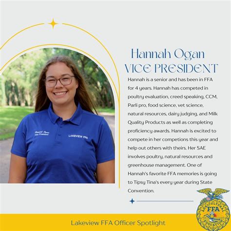 Lakeview Ffa Happy Friday Our Next Officer Spotlight Is
