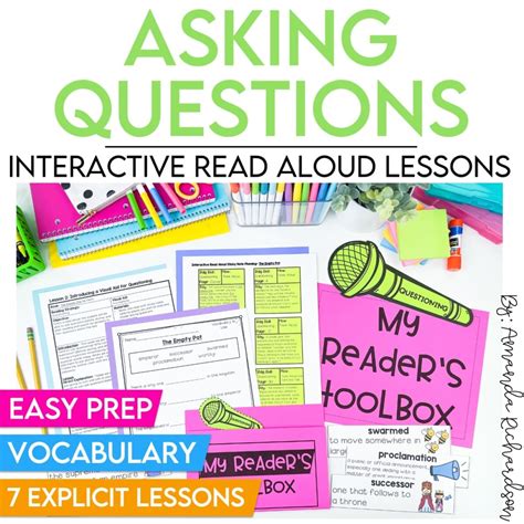 Asking Questions Reading Strategy Interactive Read Aloud Lesson Plan Mrs Richardsons Class