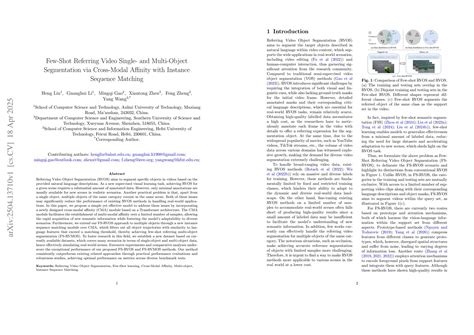 Few Shot Referring Video Single And Multi Object Segmentation Via Cross Modal Affinity With