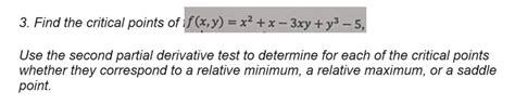 Solved Find The Critical Points Of I
