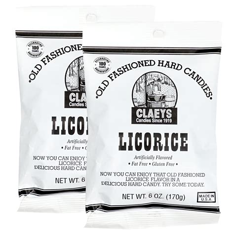 Claeys Sanded Licorice Drops 6 Oz Bag 2 Pack Hard Sour Candy Licorice Flavored Candy