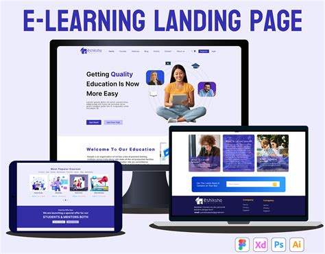 E Learning Landing Page UX UI Design Behance