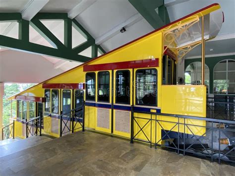 Interior Of A Funicular Station With Yellow Tram In Ba Na Hills In Da