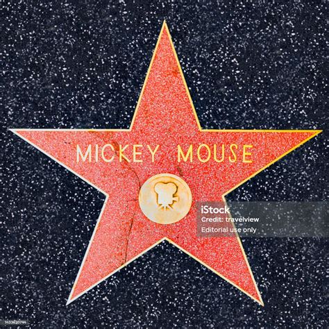 Closeup Of Star On The Hollywood Walk Of Fame For Mickey Mouse Stock