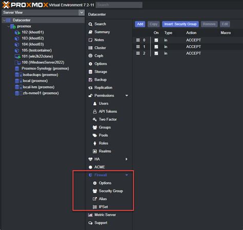 proxmox firewall rules configuration virtualization howto