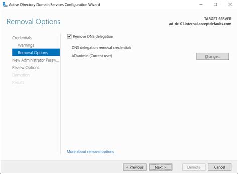 24 Demote Remove Dns Delegation Accept Defaults