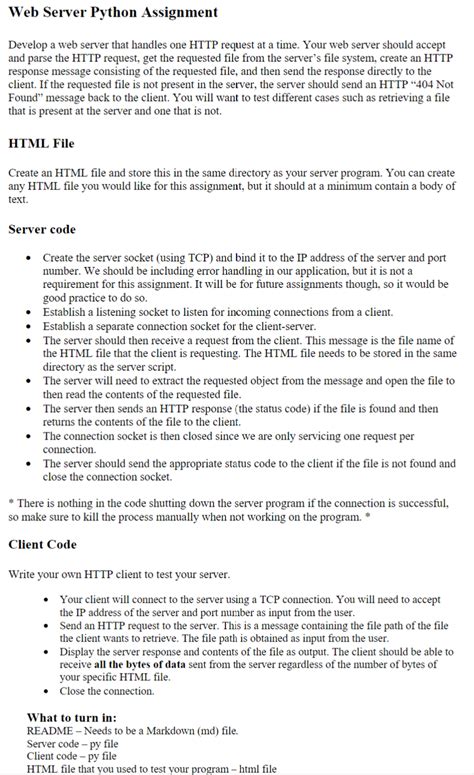 Solved Please Help All Parts Web Server Python