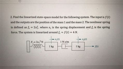 Solved Find The Linearized State Space Model For The Chegg