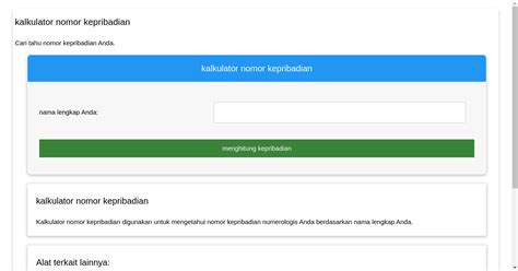 Personality Number Calculator Hitung Numerologi Personality Integer