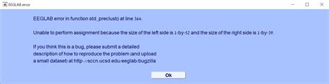 Std Preclust Error Subscripted Assignment Dimension Mismatch Issue Sccn Eeglab GitHub