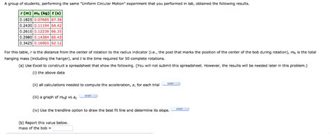 Solved A Group Of Students Performing The Same Uniform Chegg