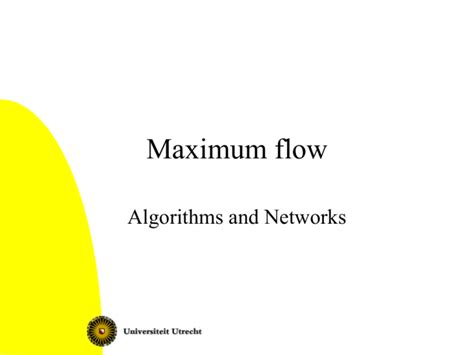 network algorithms maximum flow