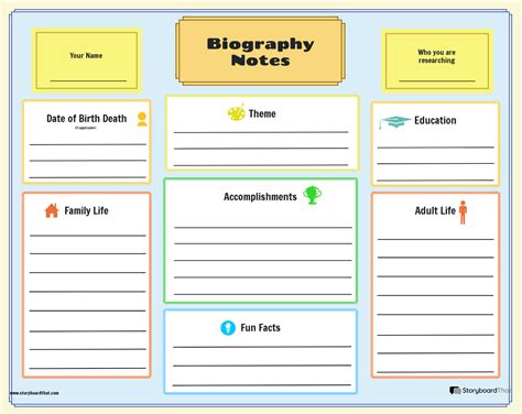 Printable Biography Template Pl