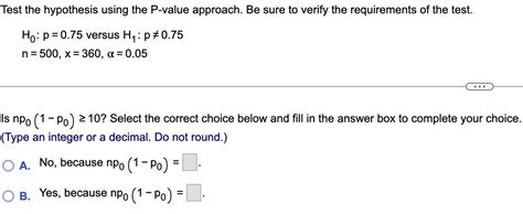 solved test the hypothesis using the p value approach be