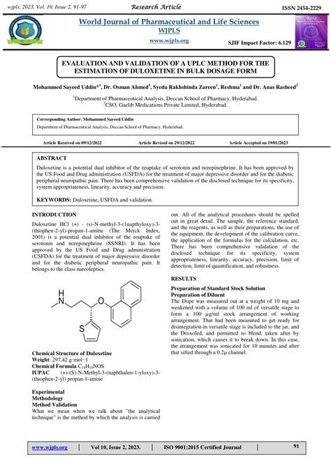 pdf evaluation and validation of a uplc method for the estimation of