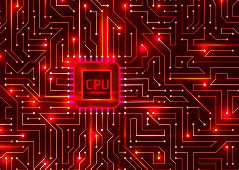 Hi Tech Digital Redbackground Cpu Vector 35729815 Vector Art At Vecteezy