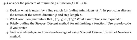 Solved 4 Consider The Problem Of Minimizing A Function F