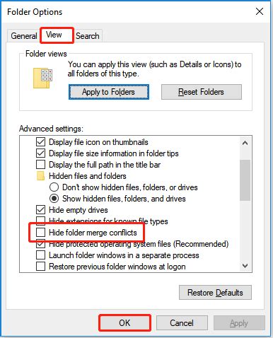 How To Enable Disable Folder Merge Conflicts In Windows MiniTool