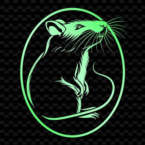 Premium Psd A Green Poster With A Silhouette Of A Rat In A Circle