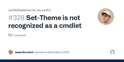 Set Theme Is Not Recognized As A Cmdlet Issue JanDeDobbeleer Oh My Posh GitHub