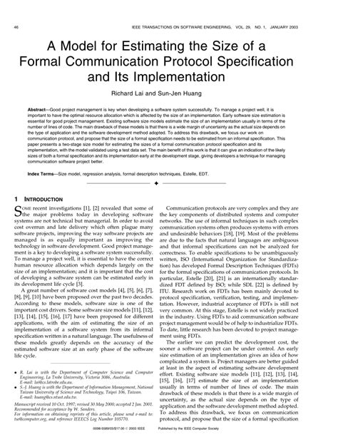 pdf a model for estimating the size of a formal communication