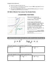 Understanding Logarithmic and Exponential Functions in NC Math 4 | Course Hero