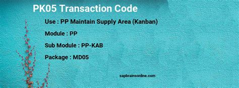 PK SAP Tcode For PP Maintain Supply Area Kanban PK SAP Tcode For PP Maintain Supply Area Kanban
