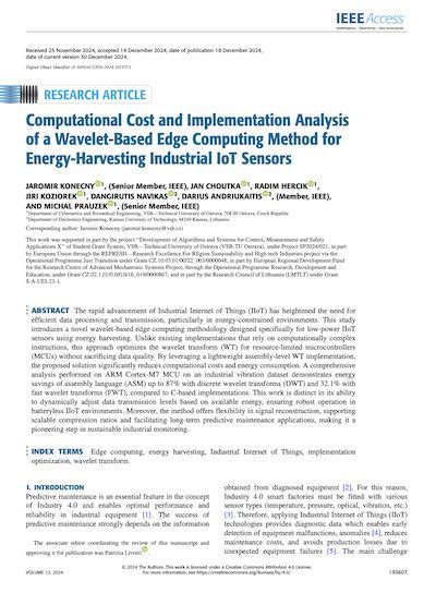 Computational Cost And Implementation Analysis Of A Wavelet Based Edge Computing Method For