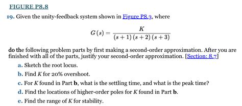 Solved Given The Unity Feedback System Shown In Figure Chegg
