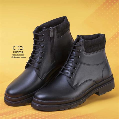 نیم بوت اسپرت مردانه چرم طبیعی مدل آزرا مشکی چاپارچرم