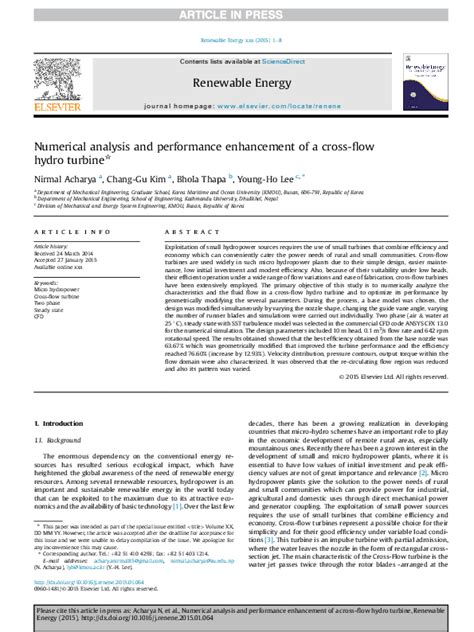 pdf numerical analysis and performance enhancement of a cross flow
