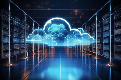 Premium Photo D Rendering Cloud Computing Technology In Server Room