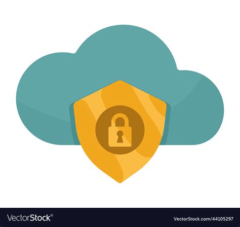 Cloud Computing With Padlock Royalty Free Vector Image