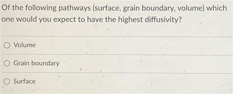 Solved Of The Following Pathways Surface Grain Boundary