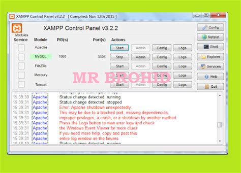 Cara Memperbaiki Xampp Error Apache Shutdown Unexpectedly