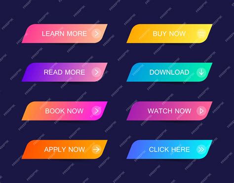 Premium Vector Set Of Modern Material Style Buttons For Website Mobile App And Infographic