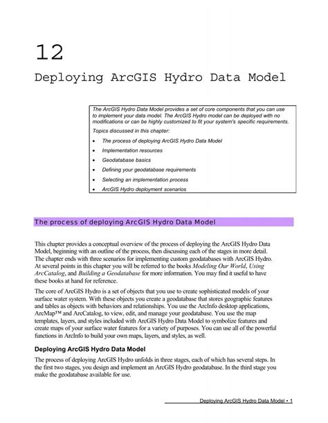 Deploying Arcgis Hydro Data Model
