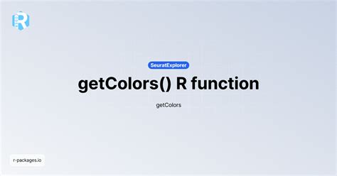 Getcolors R Function From Seuratexplorer R Packages