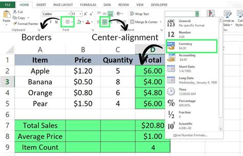 The Excel Interface And Formatting Nscvce