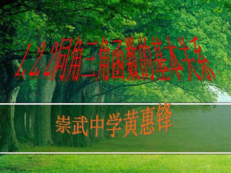 1 2 2同角三角函数的基本关系 Word文档在线阅读与下载 无忧文档
