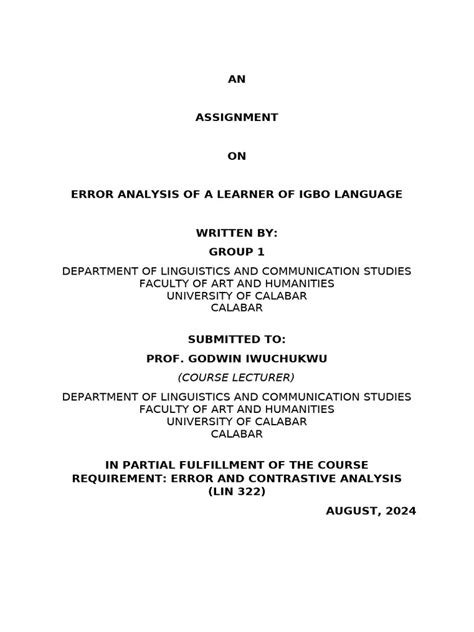 Igbo Language Pdf