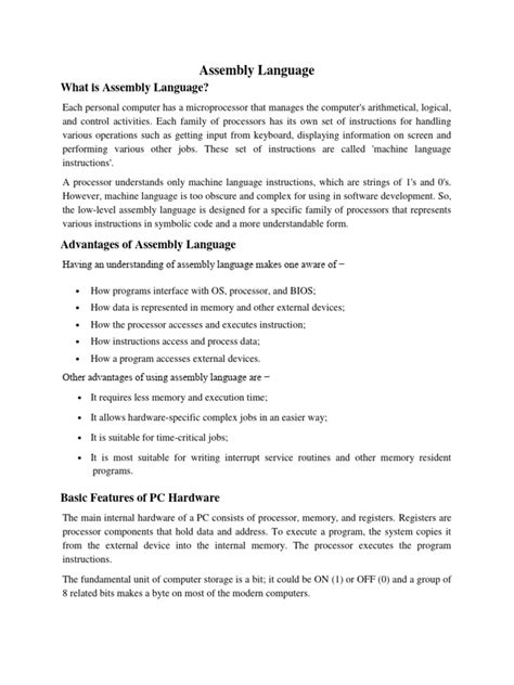 Assembly Language | Download Free PDF | Assembly Language | Central ...