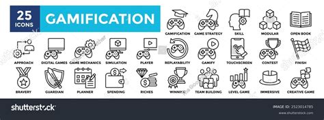 Gamification Icon Collection Set Containing Design Stock Vector Royalty Free 2523014785
