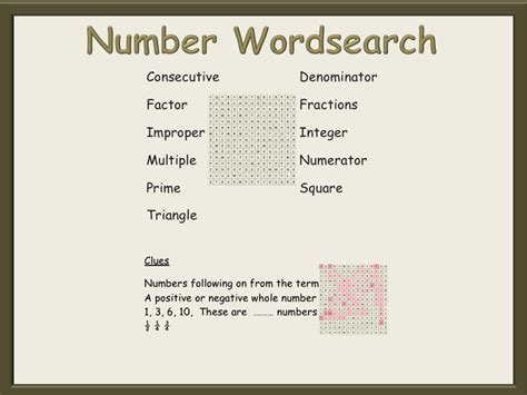 Words Used In Number Wordsearch Puzzles With Answers E3 L1 L2 Teaching Resources