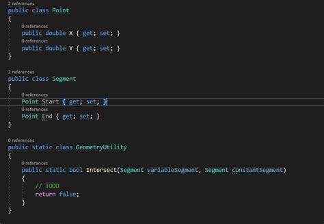 C 2d Segment And Infinite Line Intersection Algorithm Stack Overflow
