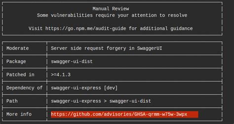 Vulnerabilities Error With Swagger Ui Express Issue Scottie Swagger Ui Express Github