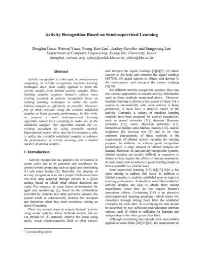 Activity Recognition Based On Semi Supervised Learning